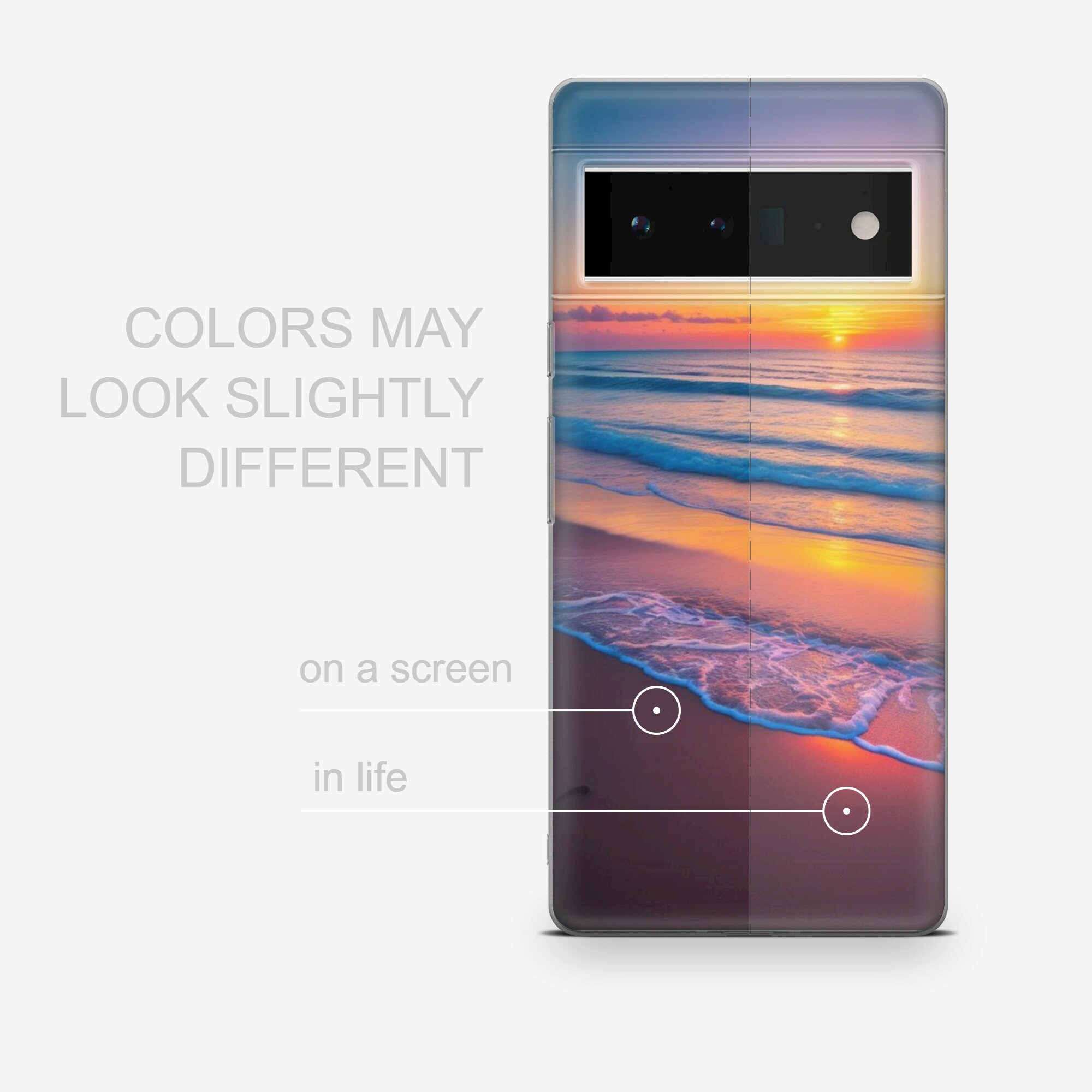 Beach Sunset Phone Case Ocean Waves Cover for Google Pixel 8, 8pro, 7A ...