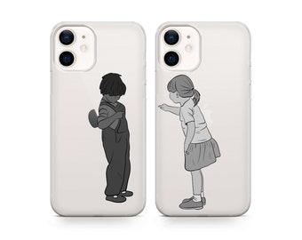 Cat Lovers Couple Matching Phone Cases iPhone 15, 14, 13, 12 Pro, 11 ...