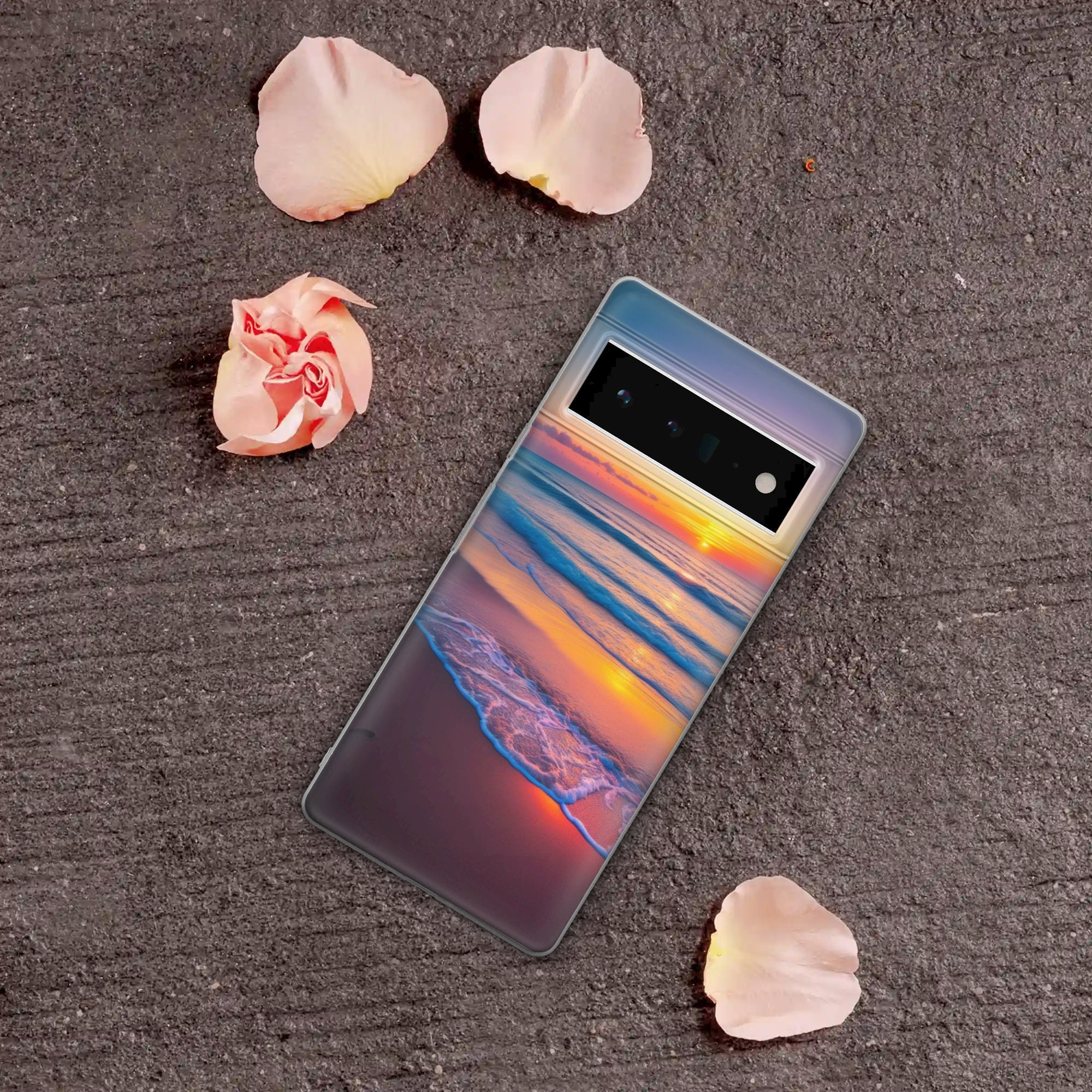 Beach Sunset Phone Case Ocean Waves Cover for Google Pixel 8, 8pro, 7A ...