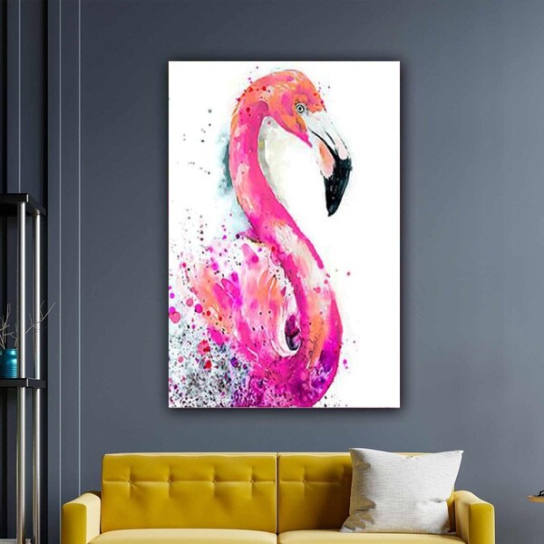 Flamingo Canvas Art - Etsy