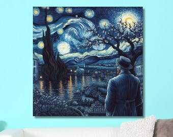 Vincent Van Gogh the Starry Night Unframed Canvas Wall Art Print - Etsy