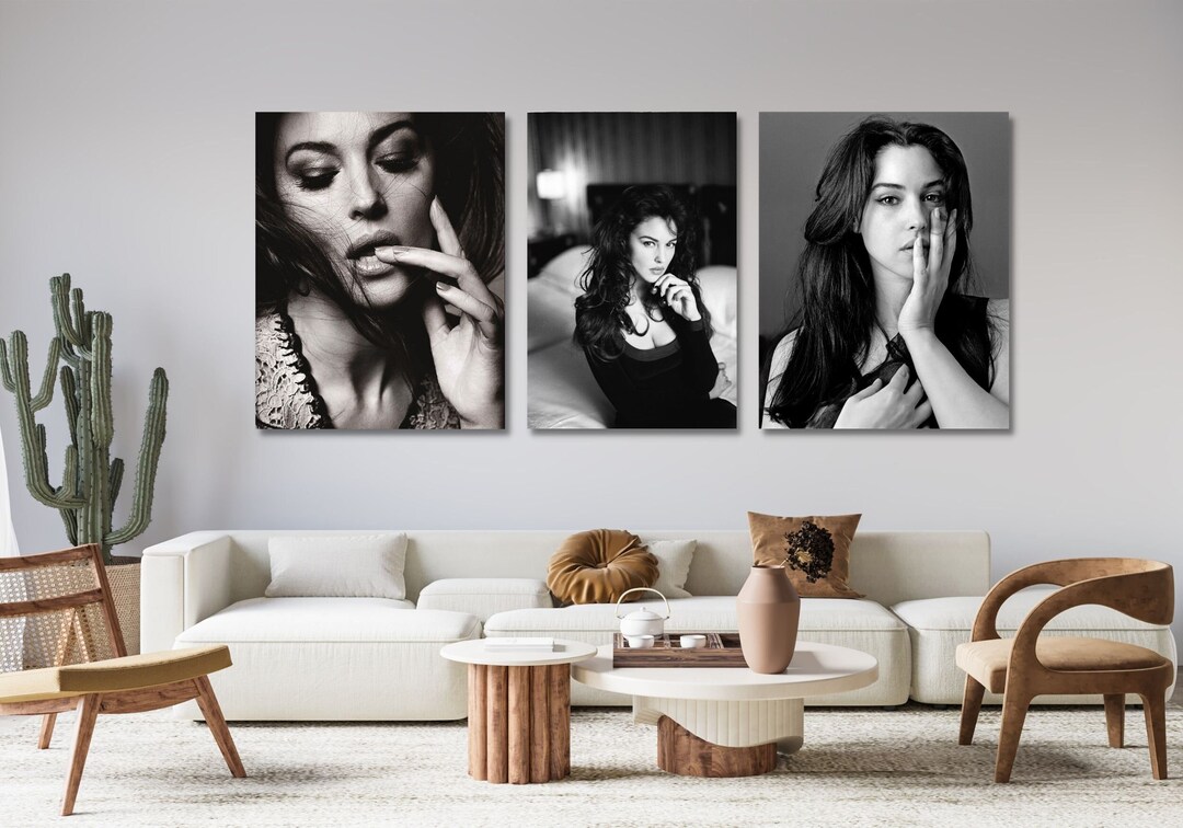 Set of 3 Monica Bellucci Wall Art Monica Bellucci Canvas - Etsy