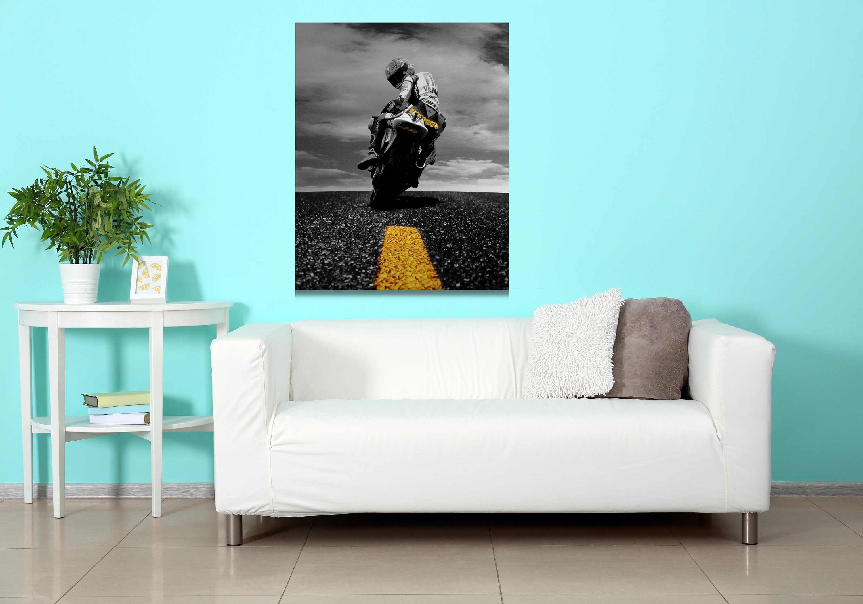 Valentino Rossi POSTER Wall Art Valentino Rossi Poster Motogp Canvas ...