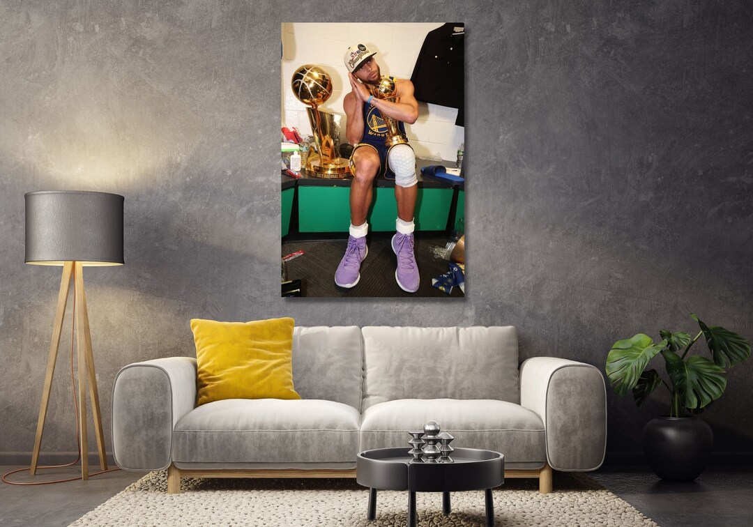 Steph Curry Iconic Finals MVP Poster Canvas Wall Art Print - Golden ...