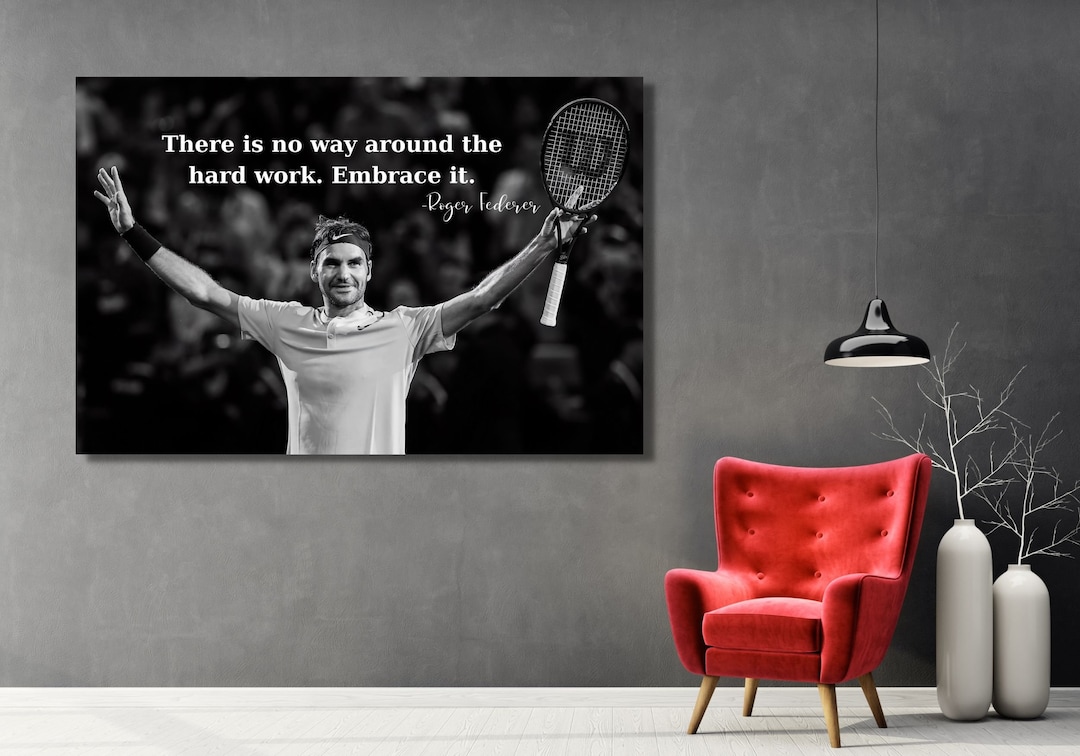 Roger Federer Poster Motivation Art - Federer Wall Art Roger Federer ...
