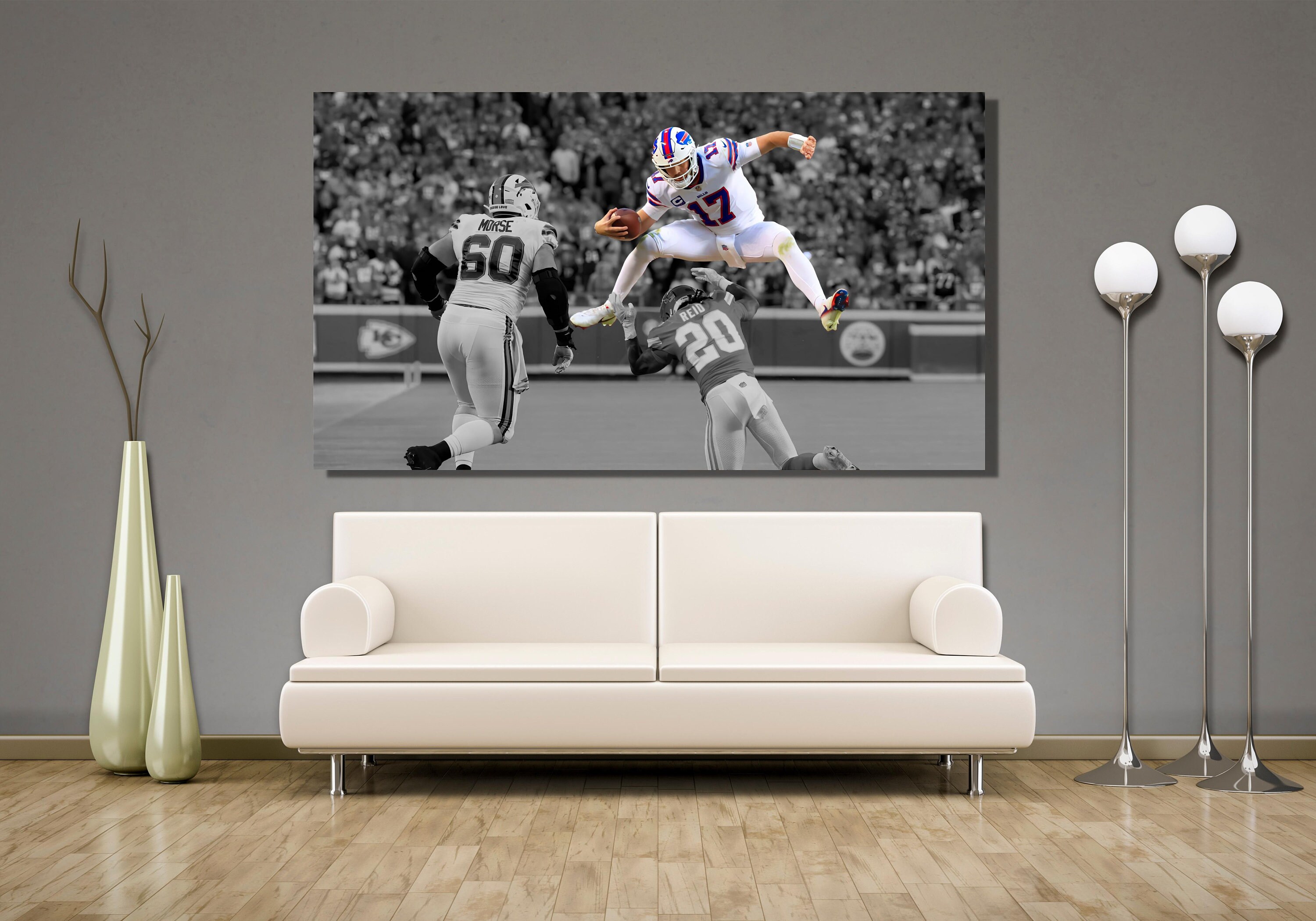 Josh Allen WALL ART Canvas, Josh Allen Poster, Buffalo Bills Poster ...