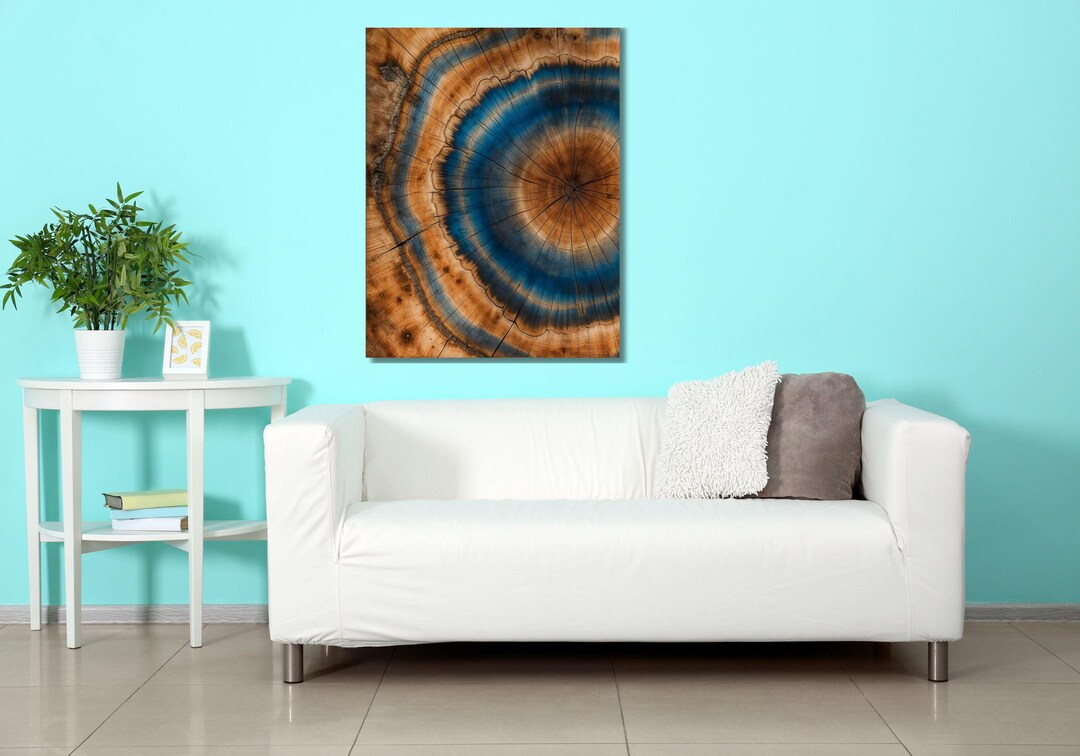 Colorful Tree Rings Art, Tree Rings Canvas Elegant Natural Wall Art ...