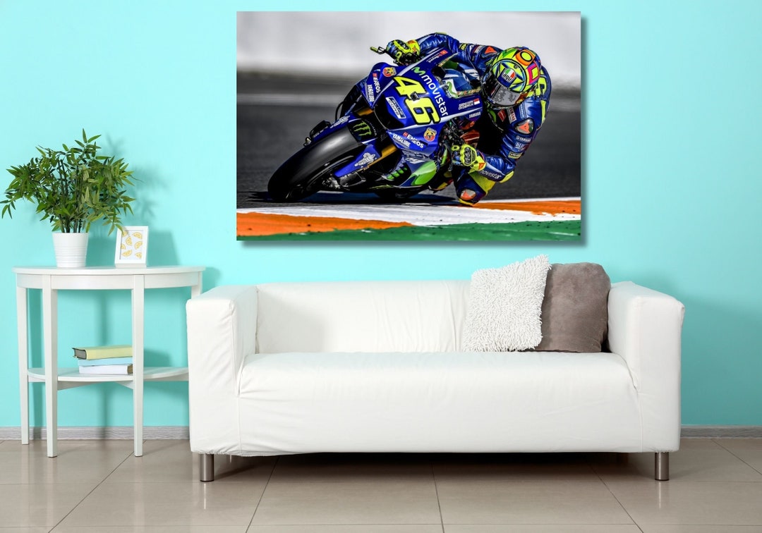 Valentino Rossi Poster Canvas,moto GP Superbike Prints,valentino Rossi ...