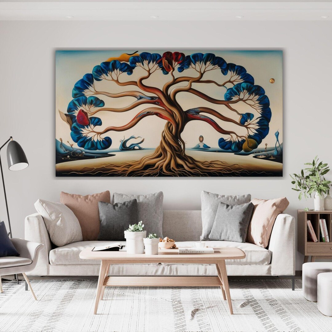 Salvador Dali Style Tree of Life Ready to Hang Canvas Wall Art Tree of ...