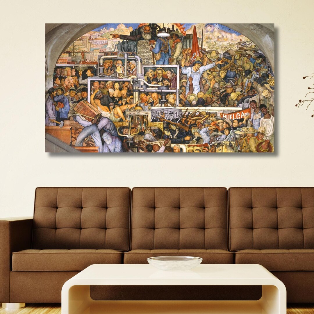 Diego Rivera Mexican Bricklayers Ready-to-hang Canvas Painting Art ...