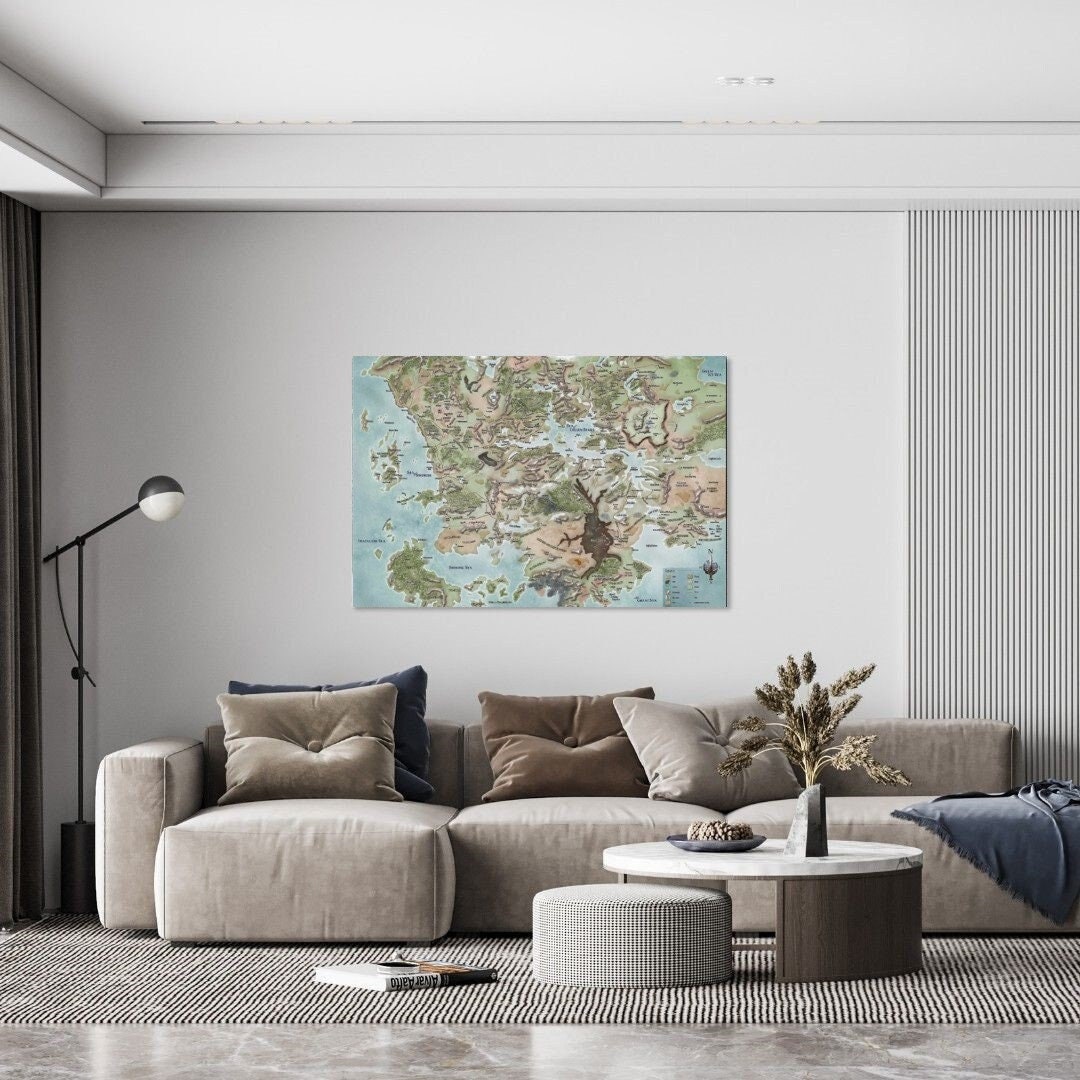 Dungeons & Dragons Map Canvas Wall Art,dungeons and Dragons Poster ...