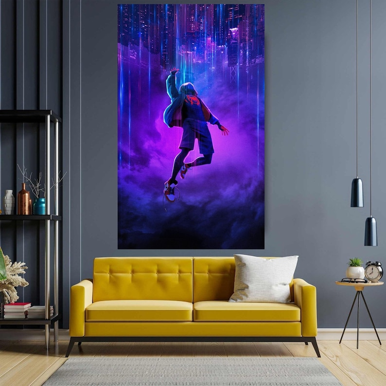 Spiderman Verse Miles Morales Poster,miles Morales Canvas,spiderman ...