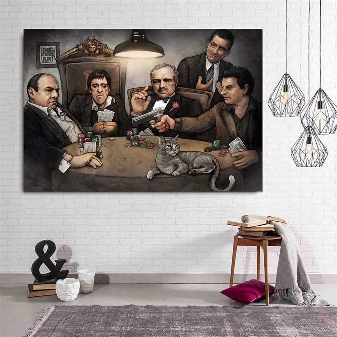 Gangsters Poster Wall Art,gangsters Poker Playing Print,famous ...