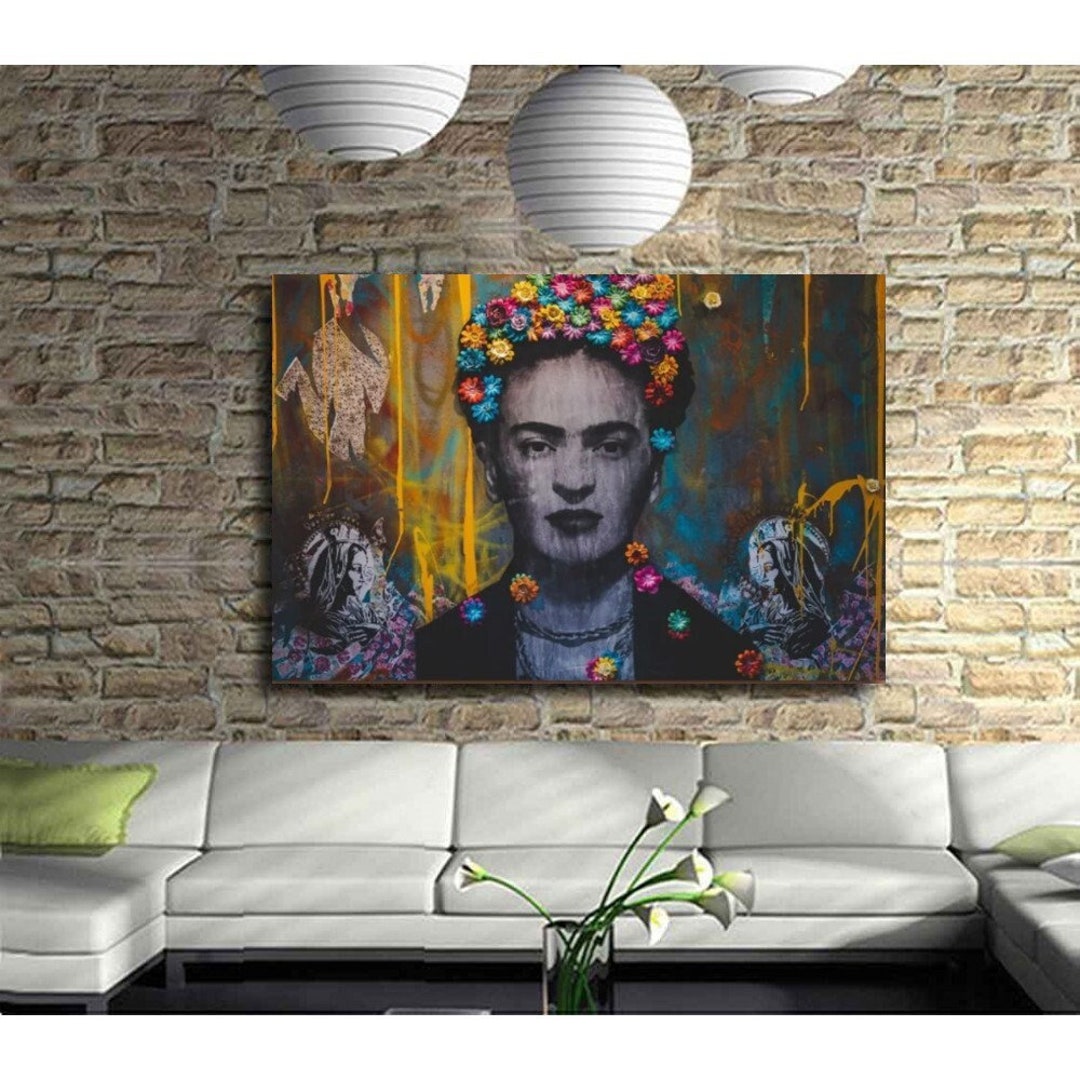 Frida Kahlo Canvas,frida Kahlo Art Canvas,frida Kahlo Flowers ...