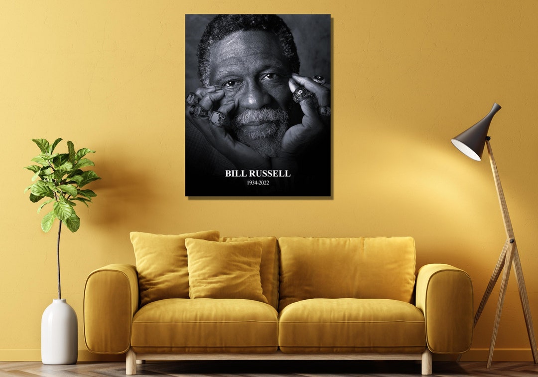 Bill Russel POSTER, NBA Legende Wandkunst, Bill Russel Wandkunst, Bill ...