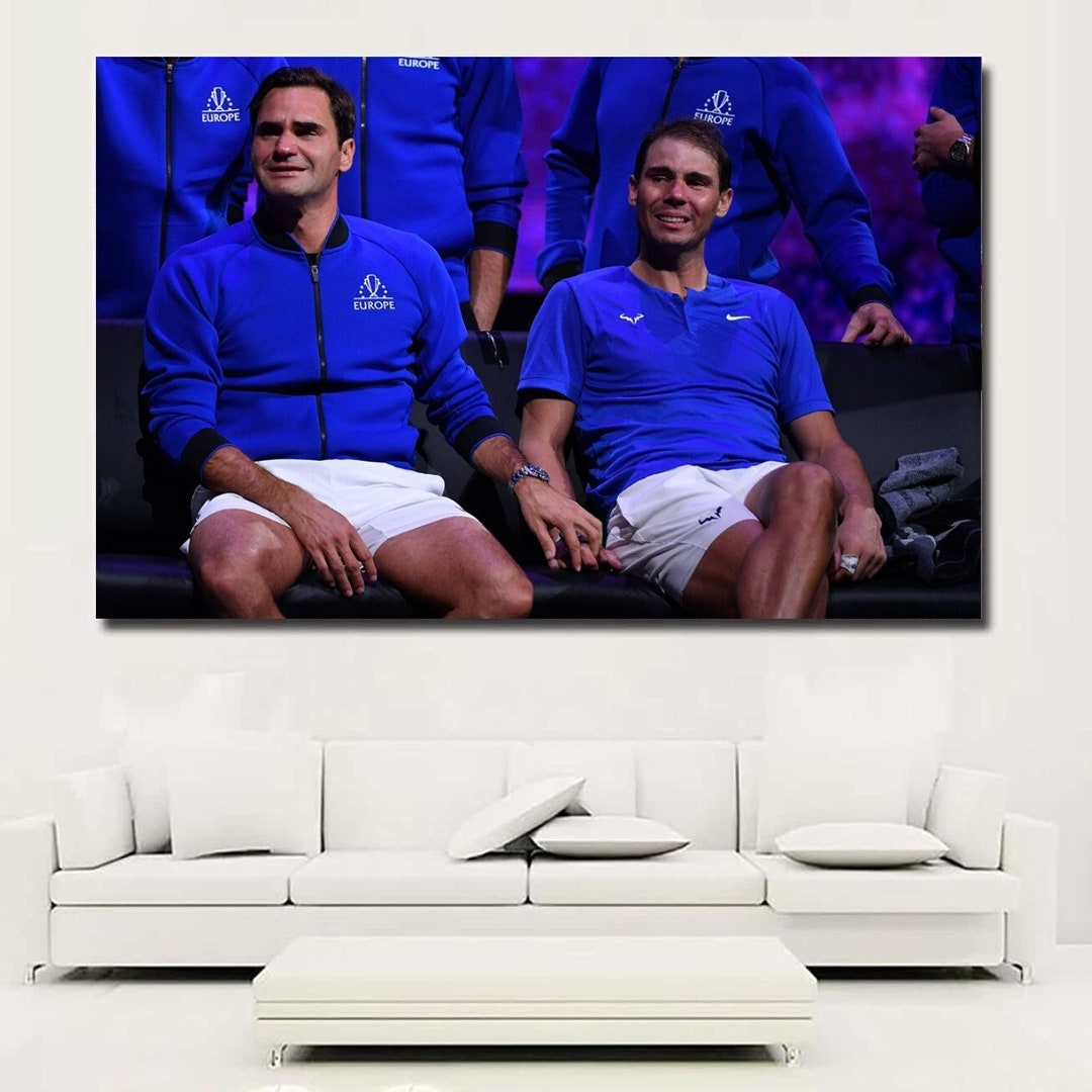 Roger Federer Rafael Nadal Crying Canvas Roger Federer Canvas Wall Art ...