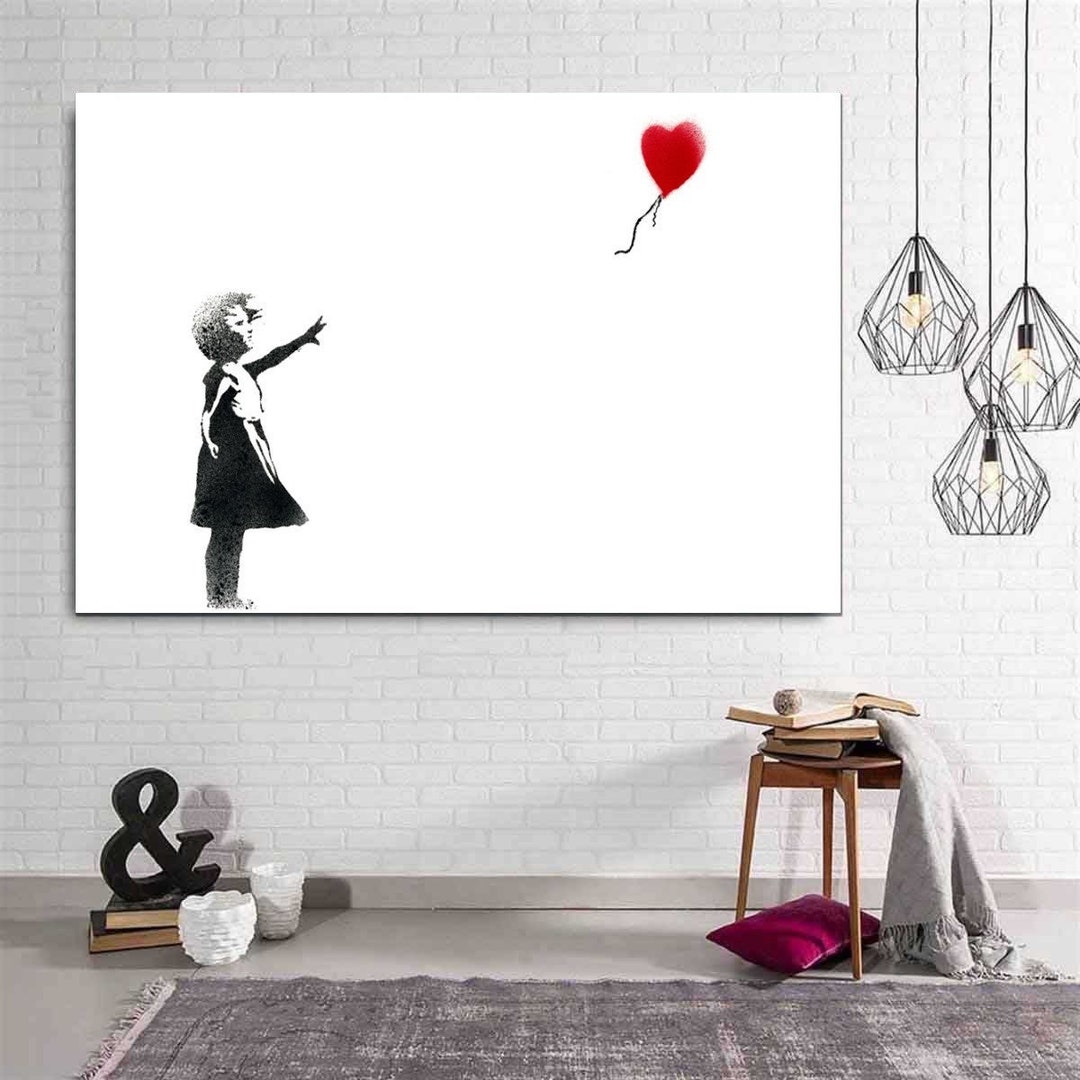 Banksy Girl With Red Balloon Wall Artbanksy Balloon Girl - Etsy