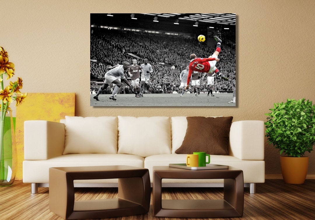 Wayne Rooney Bicycle Kick Wall Art Art Print Poster Football Posterroom Decoration Home