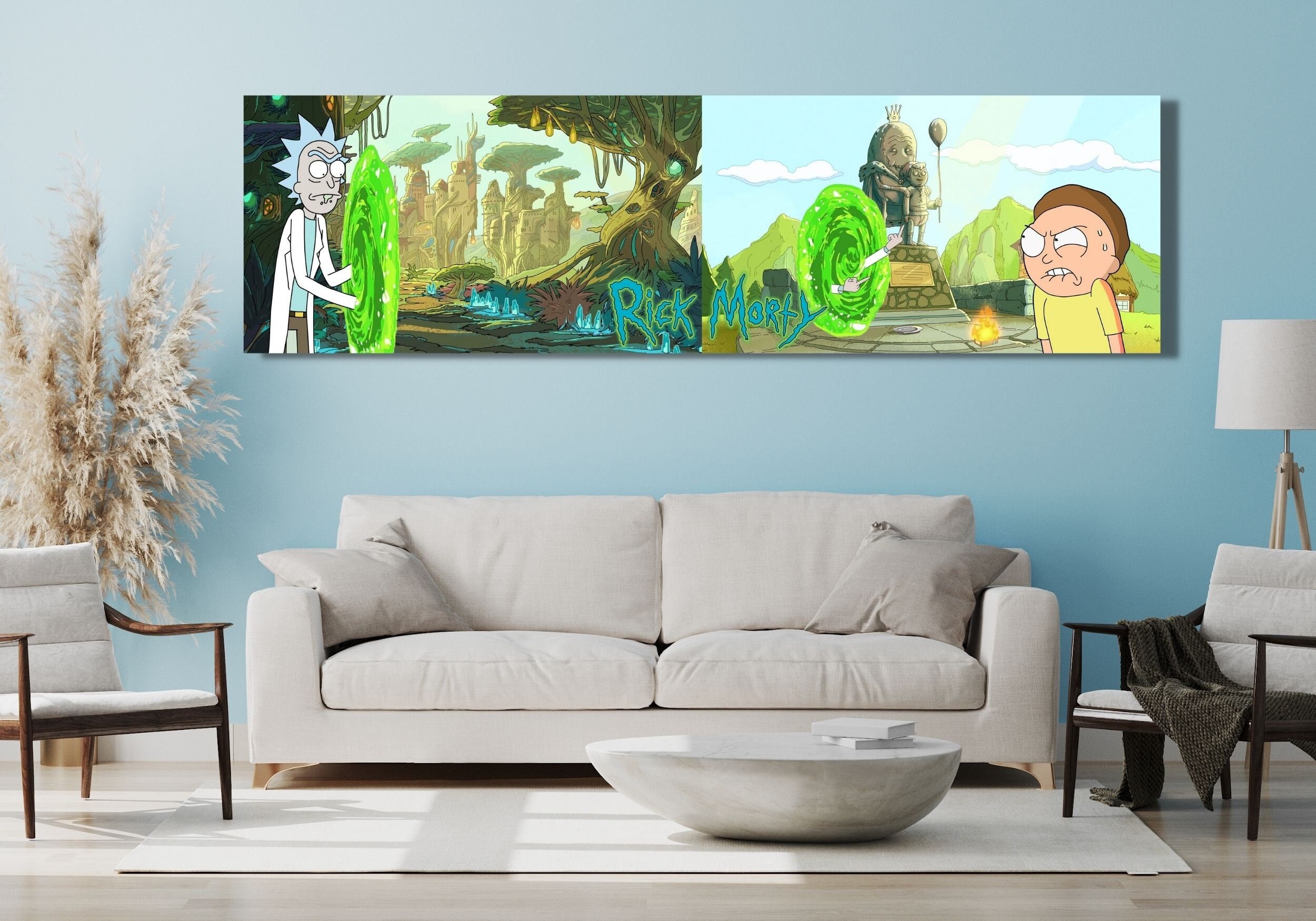 Panoramic Rick and Morty Canvas, Rick & Morty Canvas Wall Art,poster ...