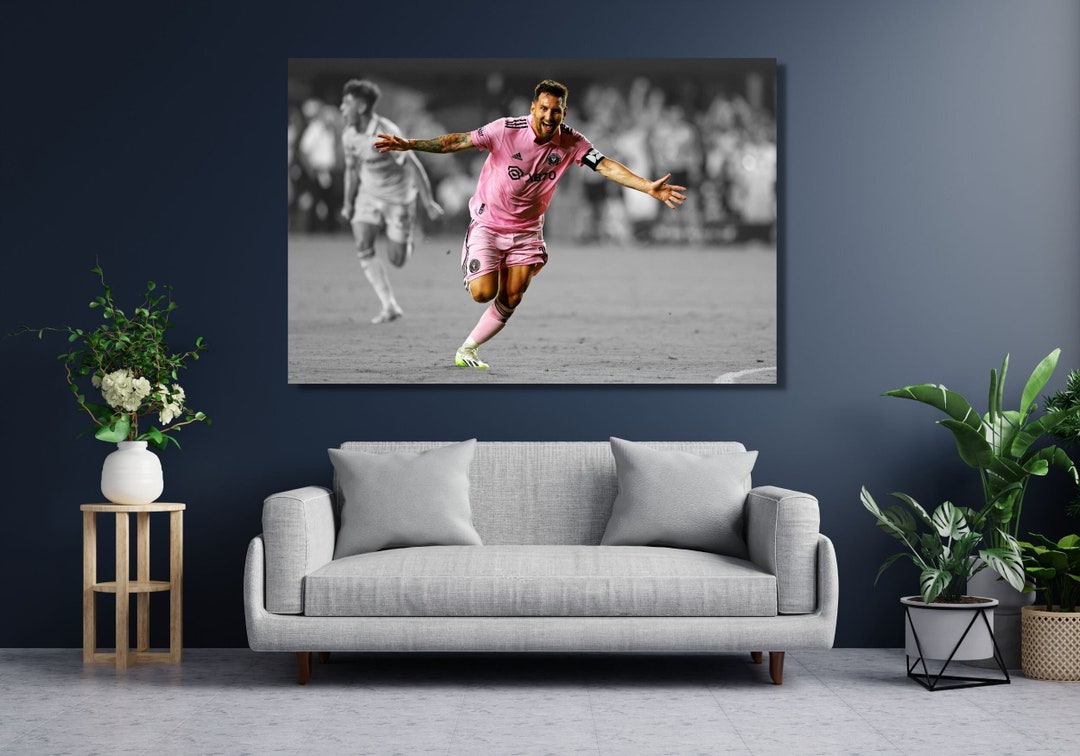 Inter Miami Lionel Messi Poster,messi Canvas Wall Art, Inter Miami ...