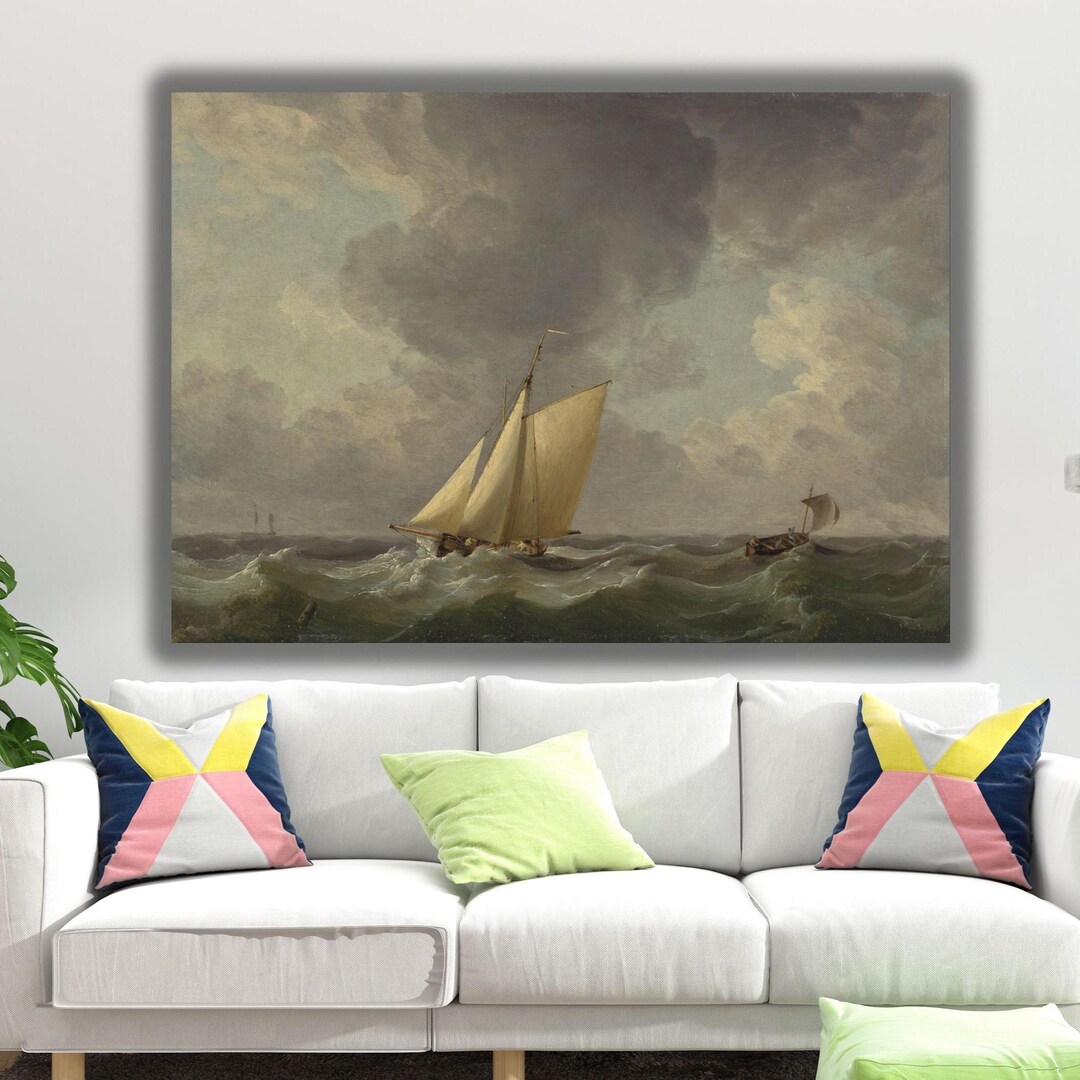 A Cutter in a Strong Breeze by Charles Brooking Canvas Ready to Hang ...