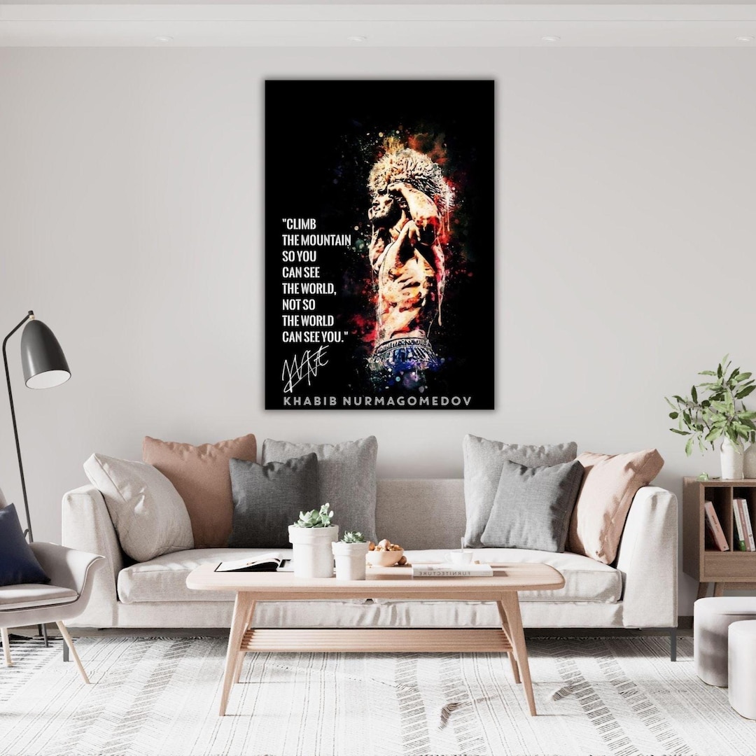 Champion Khabib Nurmagomedov Poster Khabib Nurmagomedov Wall Art UFC ...
