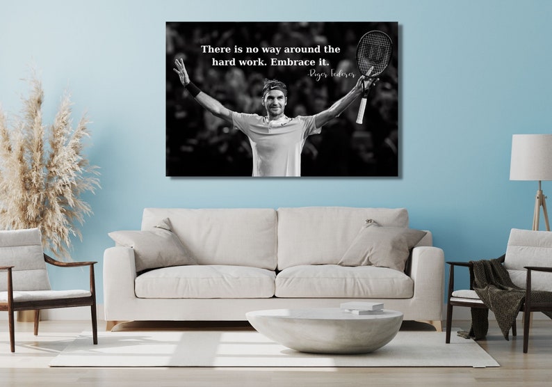 Roger Federer Poster Motivation Art - Federer Wall Art Roger Federer ...