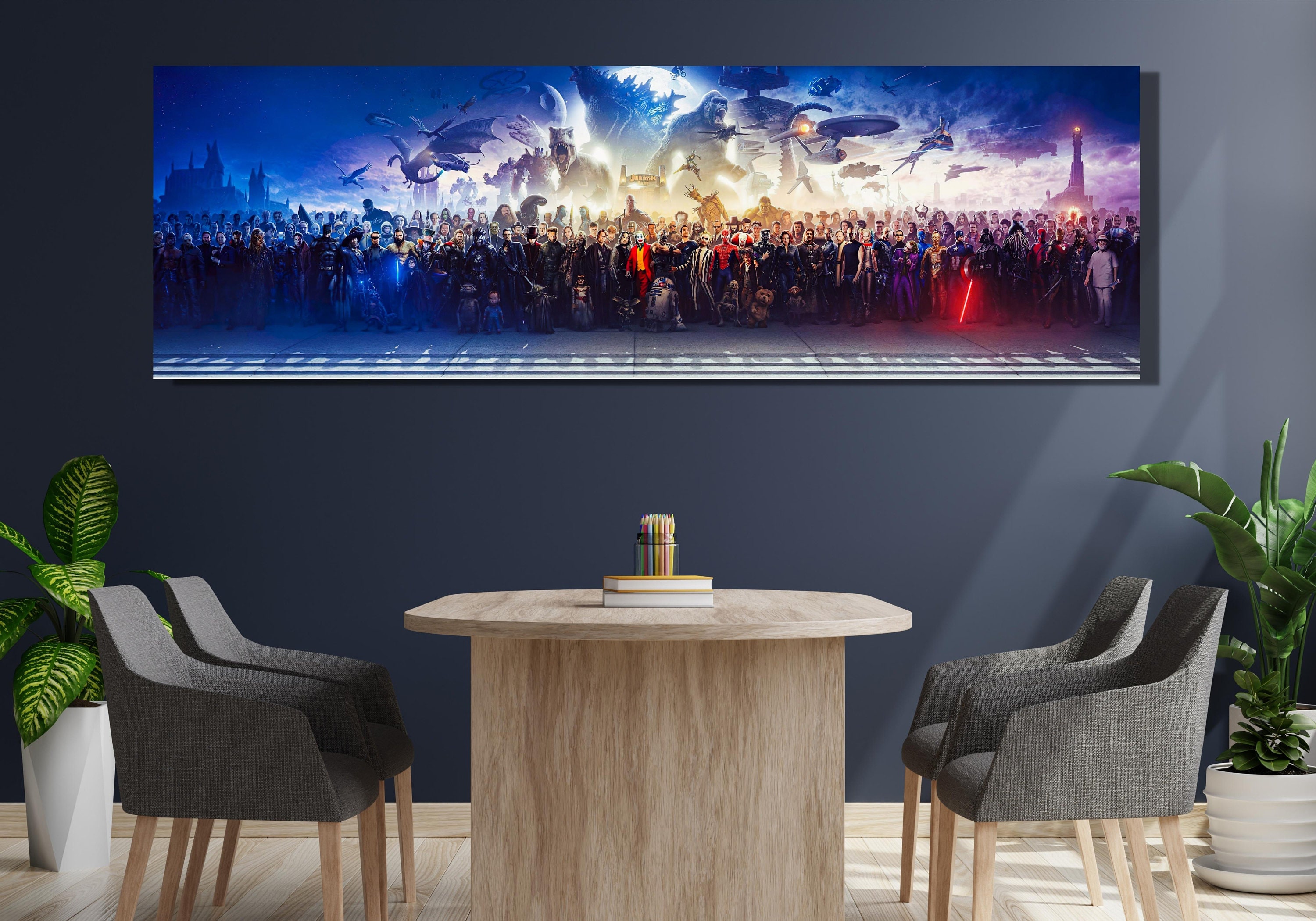 150 Movie Blockbuster Characters Panorama Canvas Wall Art Eye - Etsy