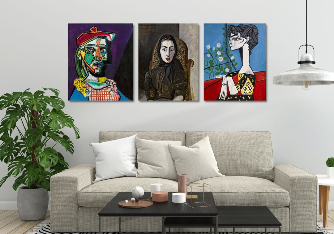Set of 3 Pablo Picasso Canvas,picasso Print Art,pablo Picasso Museum ...