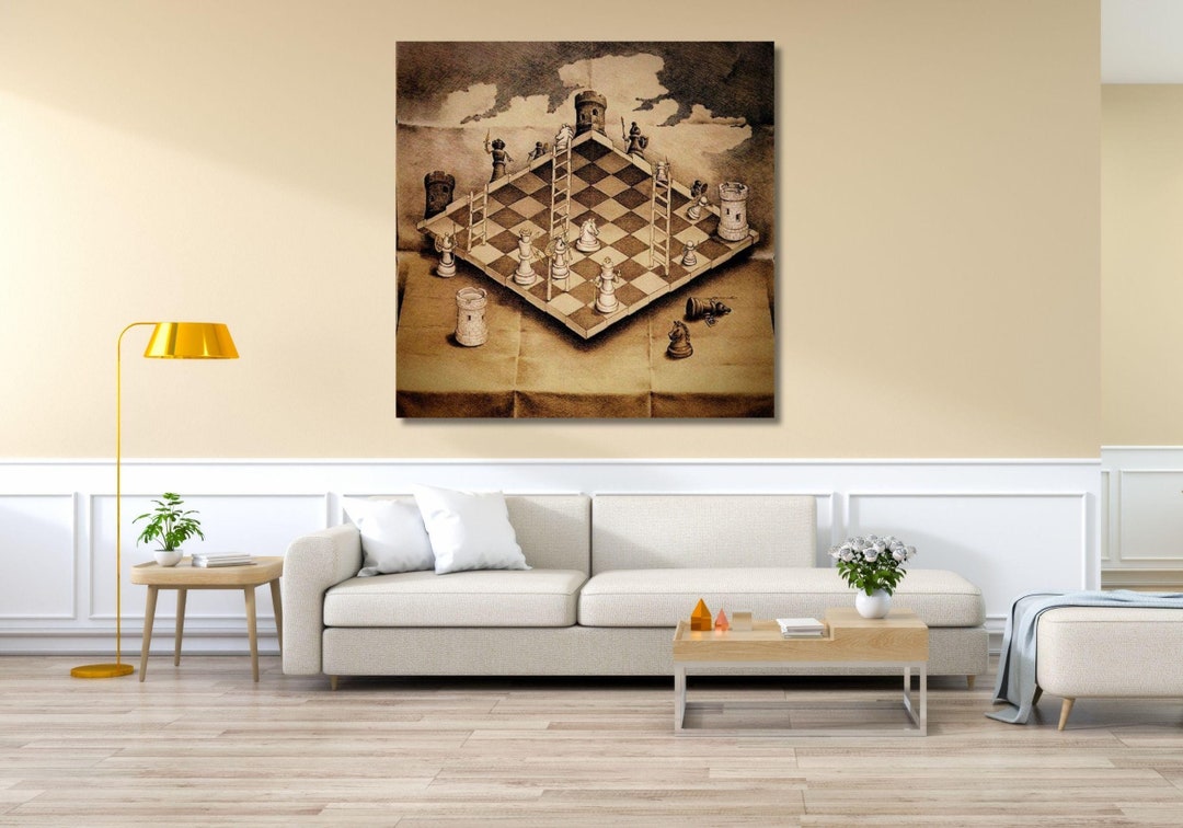 Chess by Maurits Cornelis Escher Print,circle Limit,home Office Decor ...