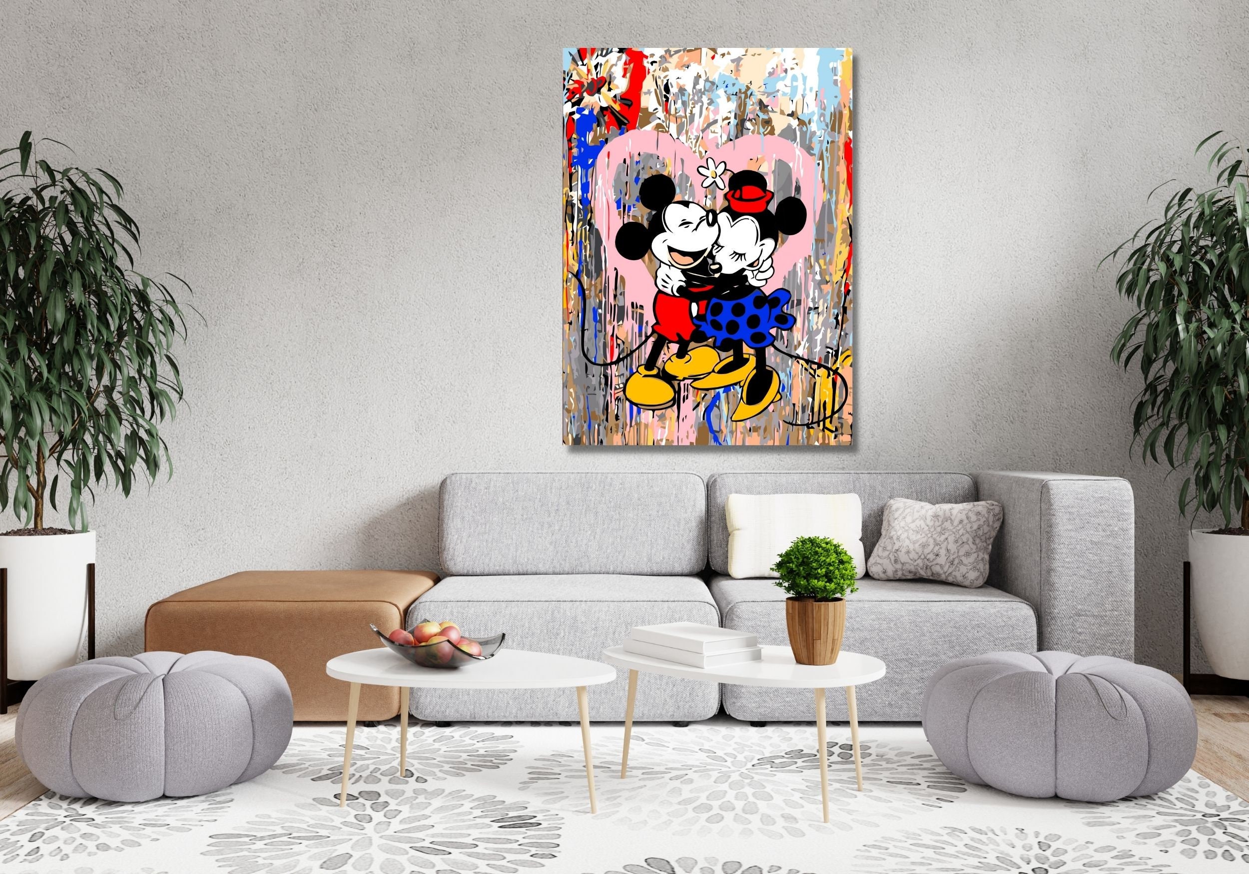 Mickey and Minnie Dance Wall Art Canvas Design Mickey Mouse - Etsy