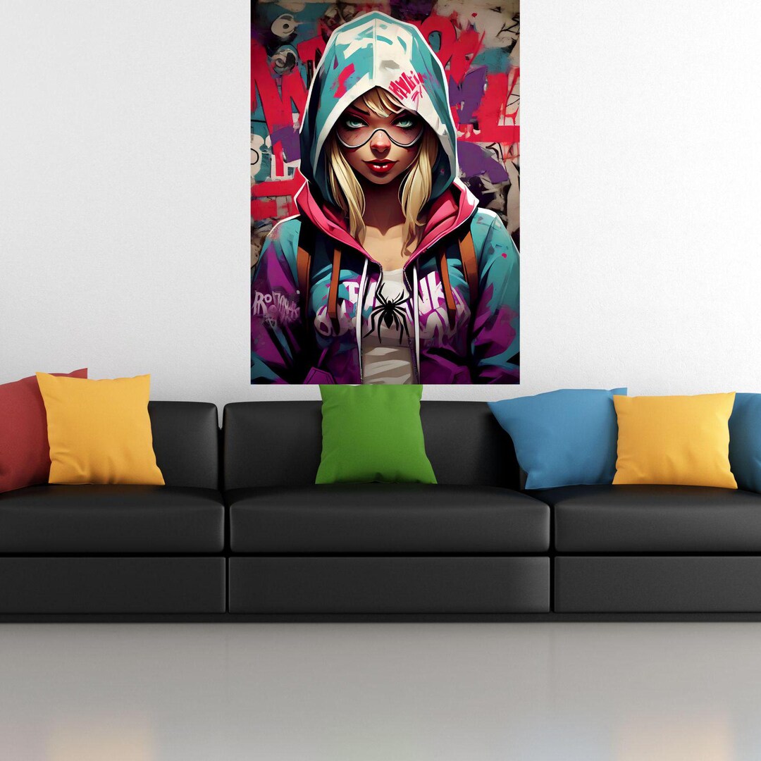 Spiderman Gwen Stacy Canvas Spider-man Canvas Across the Spider-verse ...