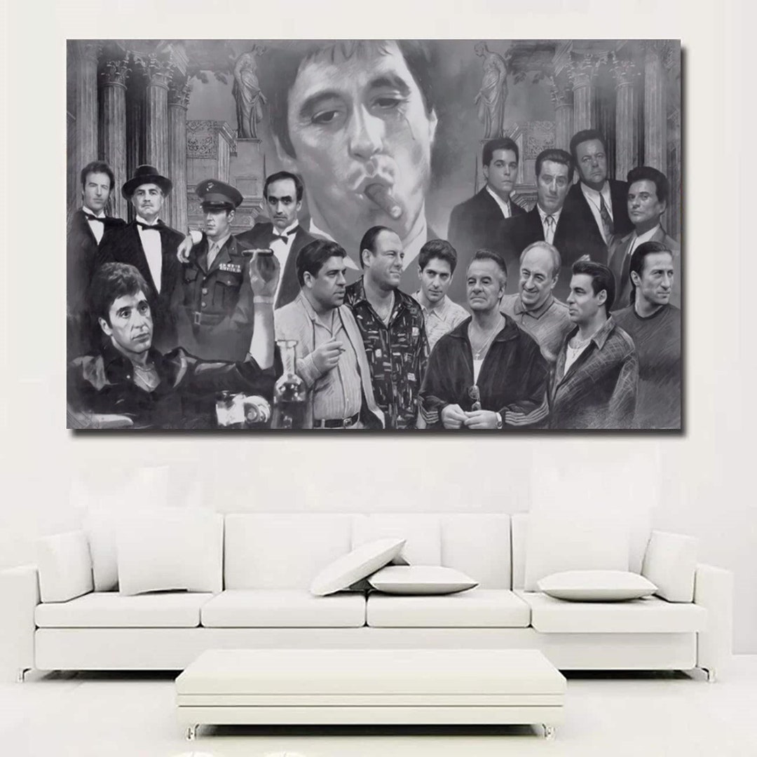 Gangsters Poster Canvas,gangsters Poker Playing Print,famous Gangsters ...