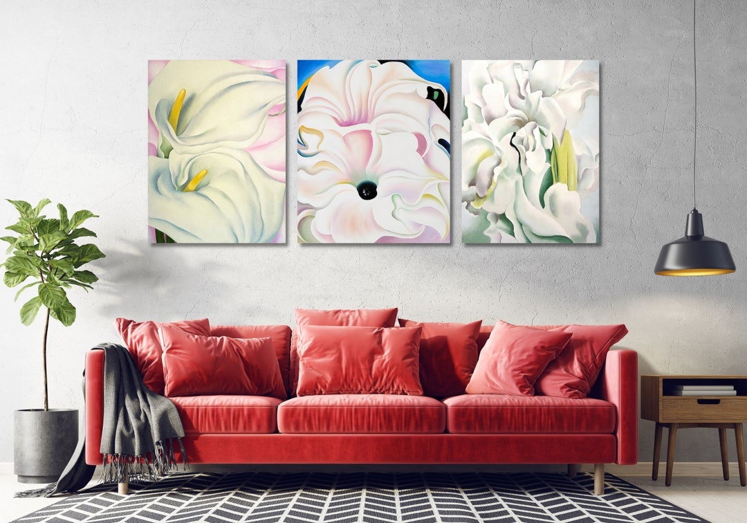 Set of 3 Georgia Okeeffe Canvas Wall Art Okeeffe Prints Georgia Okeeffe ...