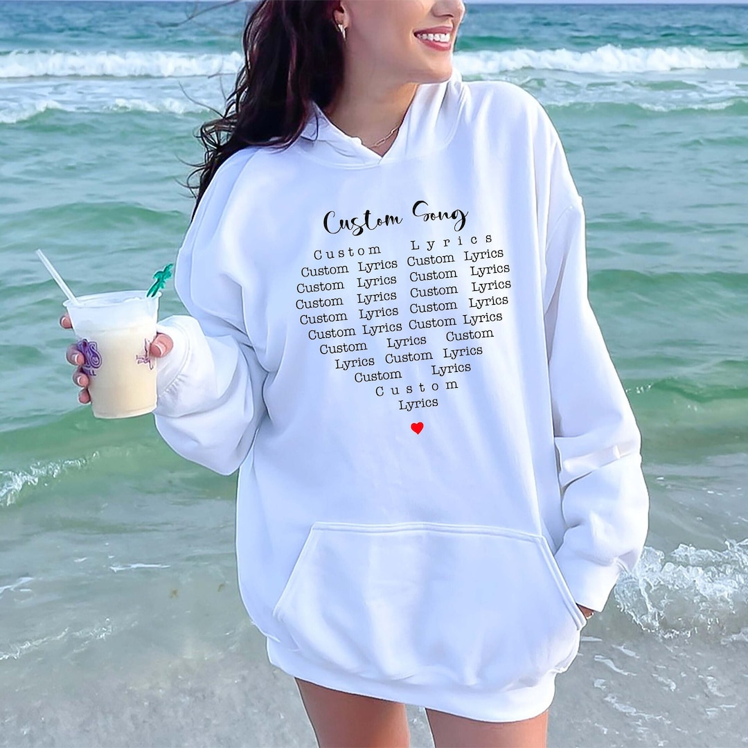 Personalized Concert Sweatshirt Custom Song Lyrics Hoodie Unique Gift ...