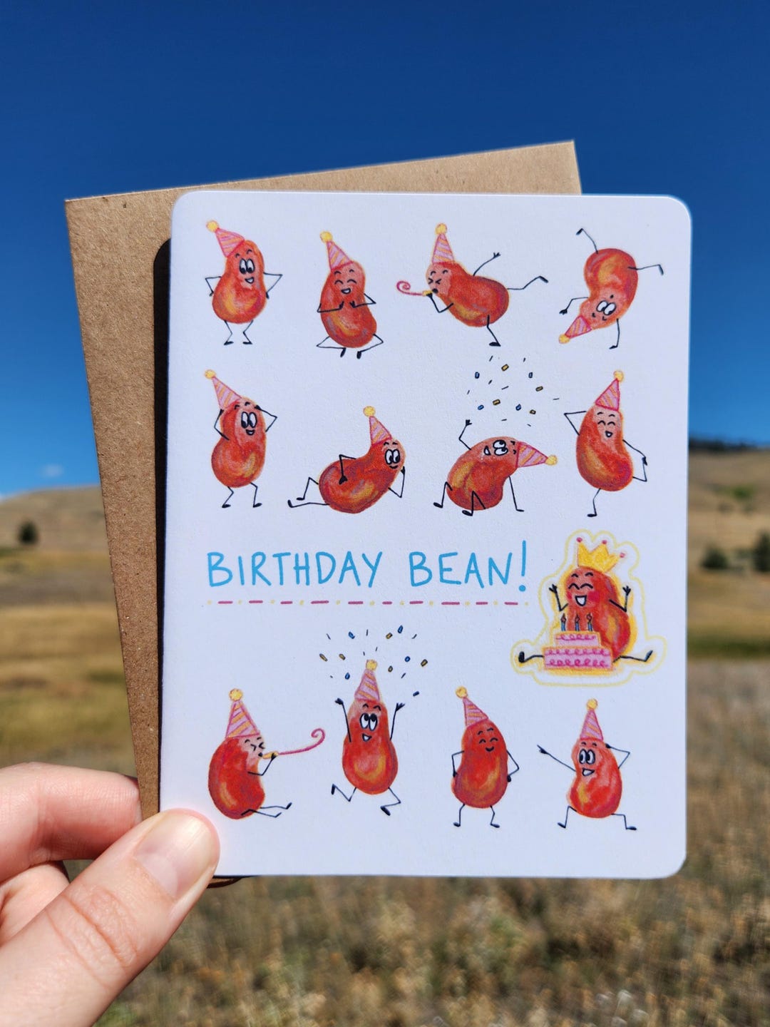 Funny Birthday Bean Greeting Card | Recycled Cardstock | BLANK INSIDE ...