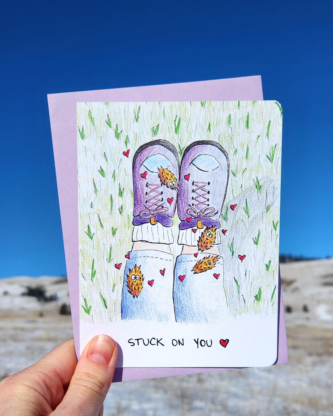 Stuck on You Valentine's Card | BLANK INSIDE | Funny Anniversary Card ...