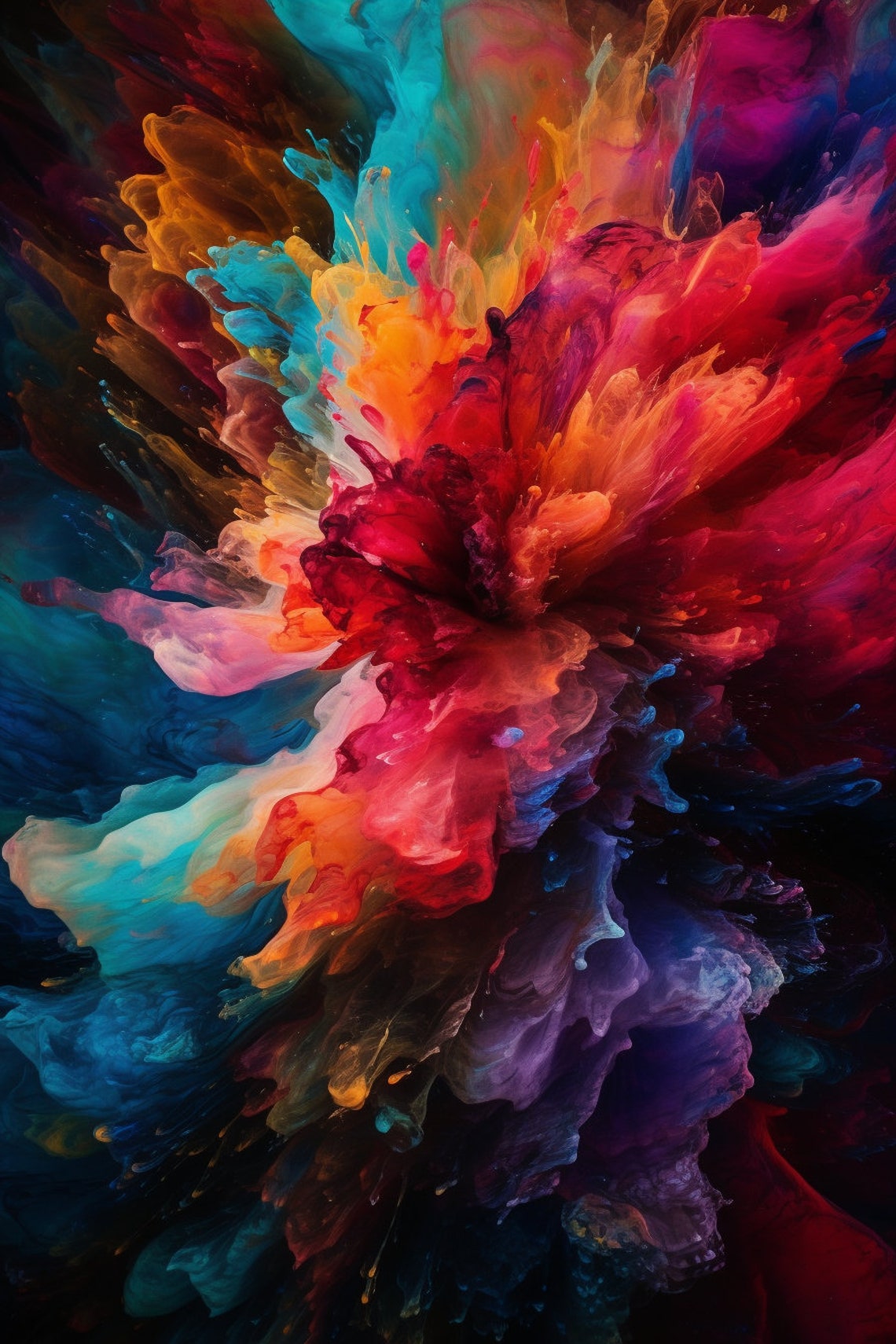 Underwater Color Explosion Digital Poster - Etsy