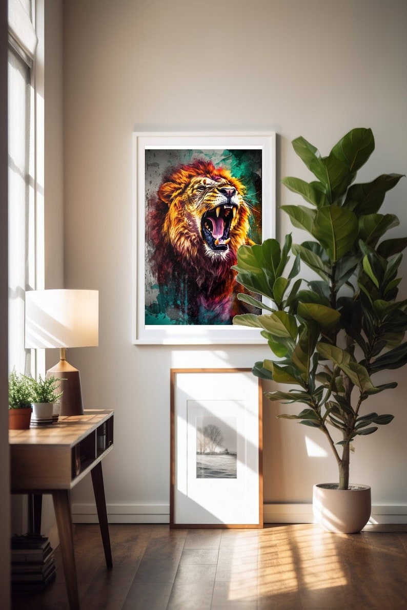 Colorful Lion Poster High Resolution Digital Download Home Decor - Etsy