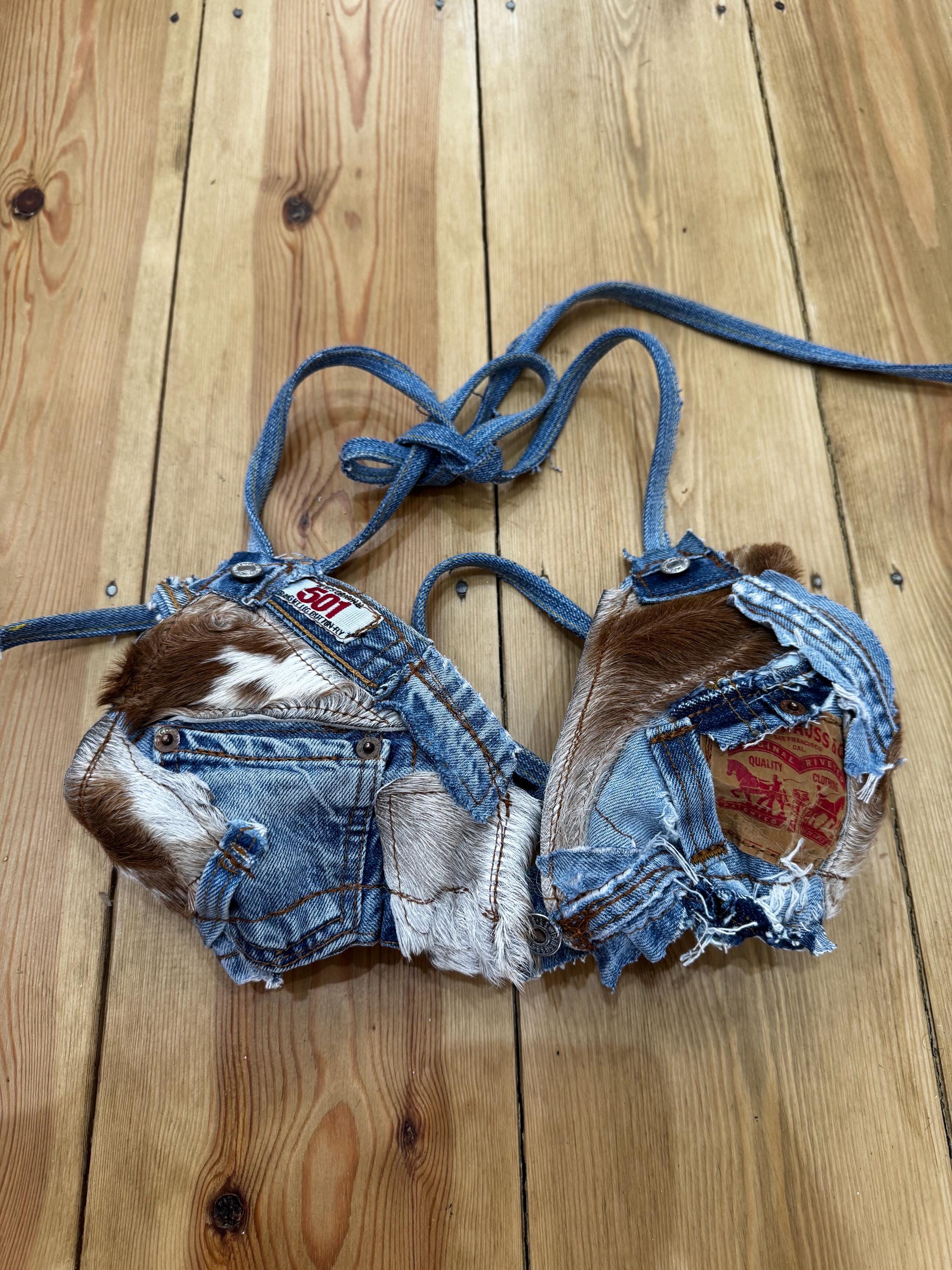Patchwork Denim Top - Etsy