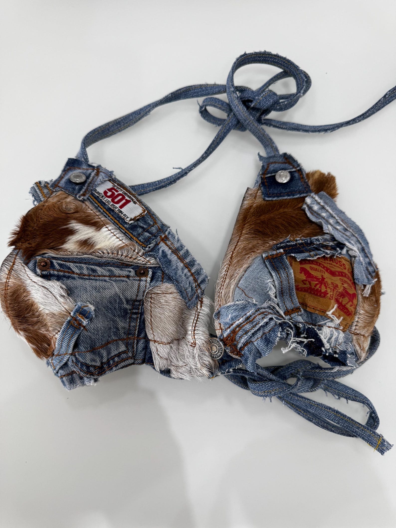 Patchwork Denim Top - Etsy