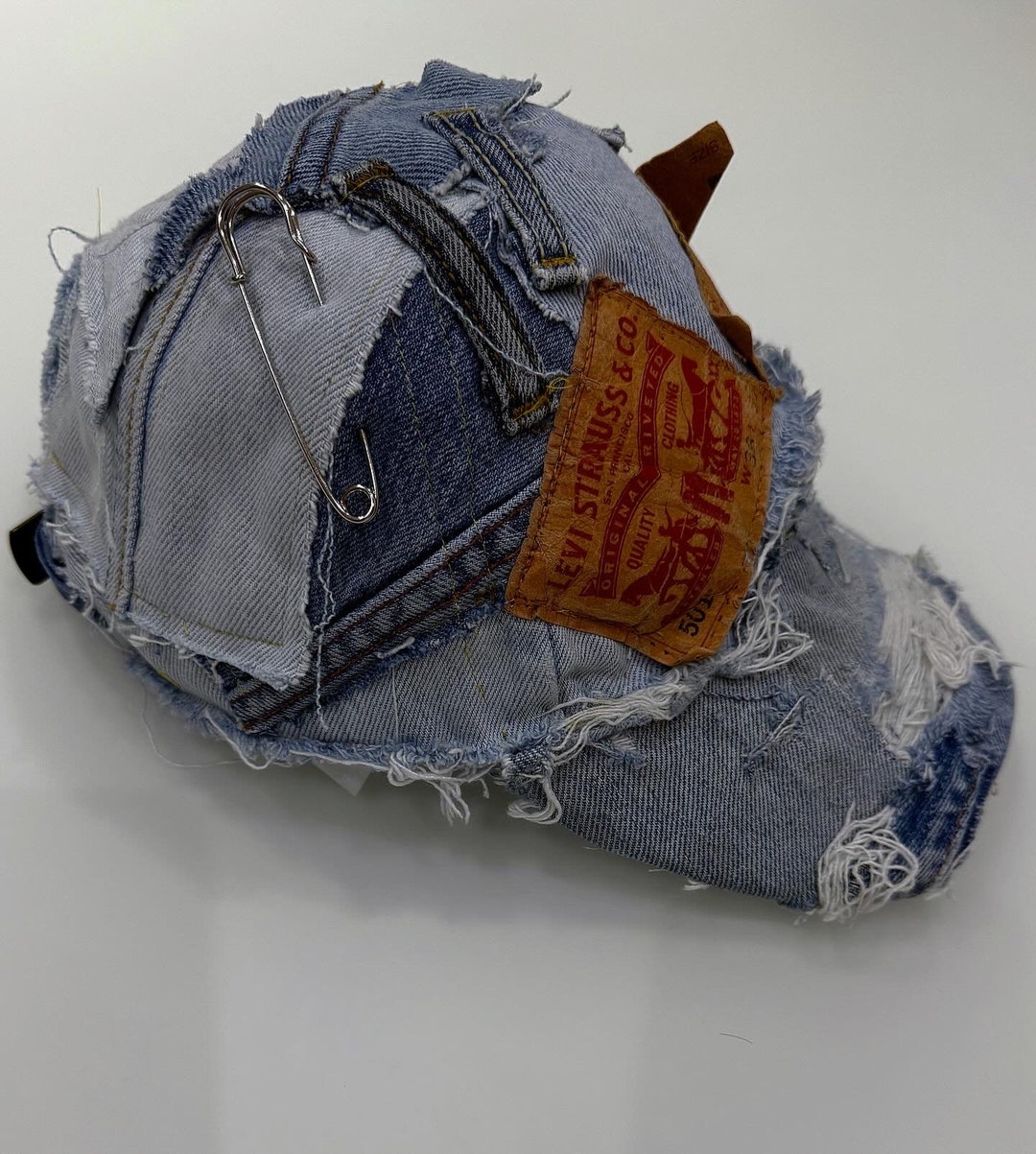 Levi Denim Reworked Dad Cap Levis Denim Vintage Denim Patch Work Cap - Etsy