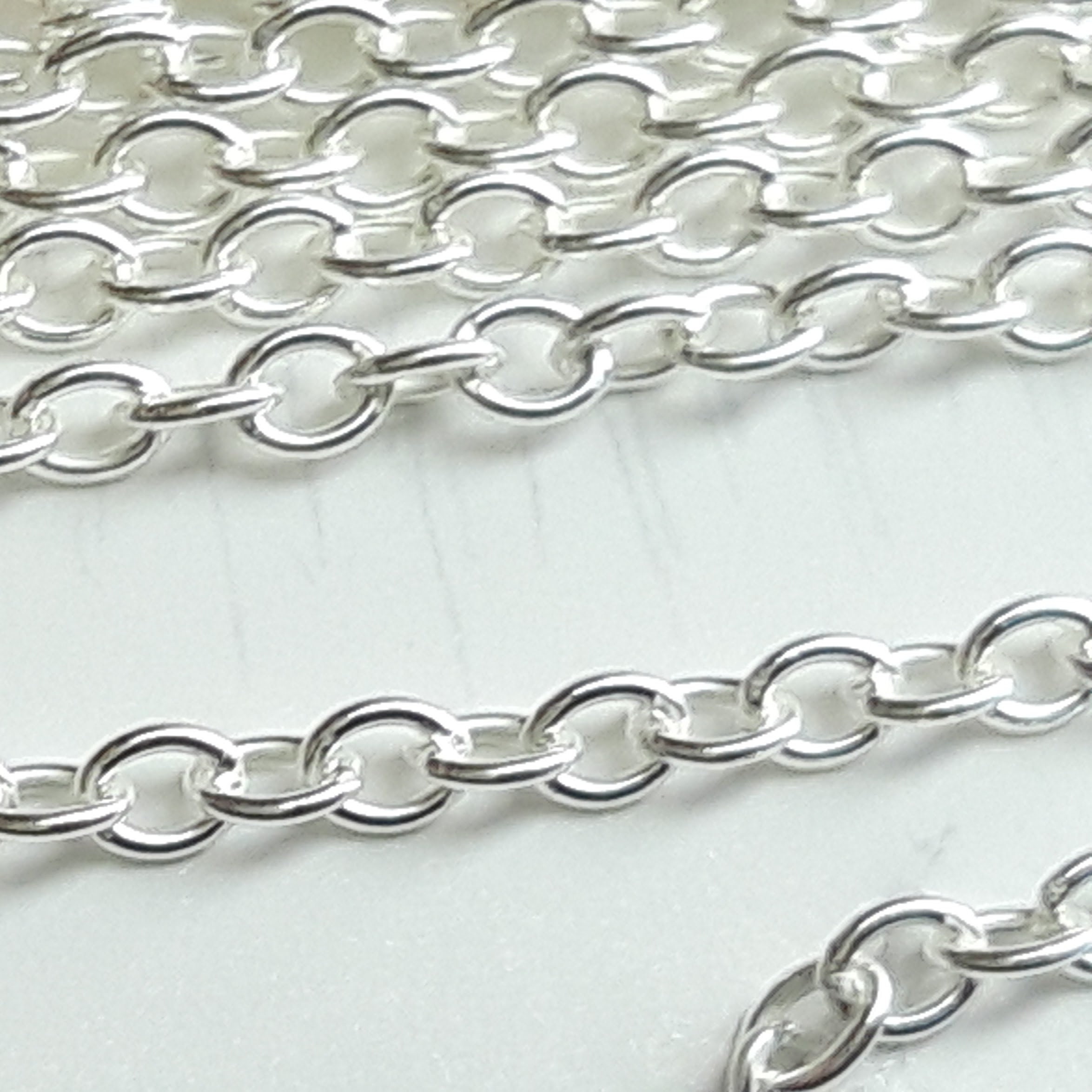 Sterling Silver Loose Trace Chain for Jewellery Making, Width 1.5mm ...