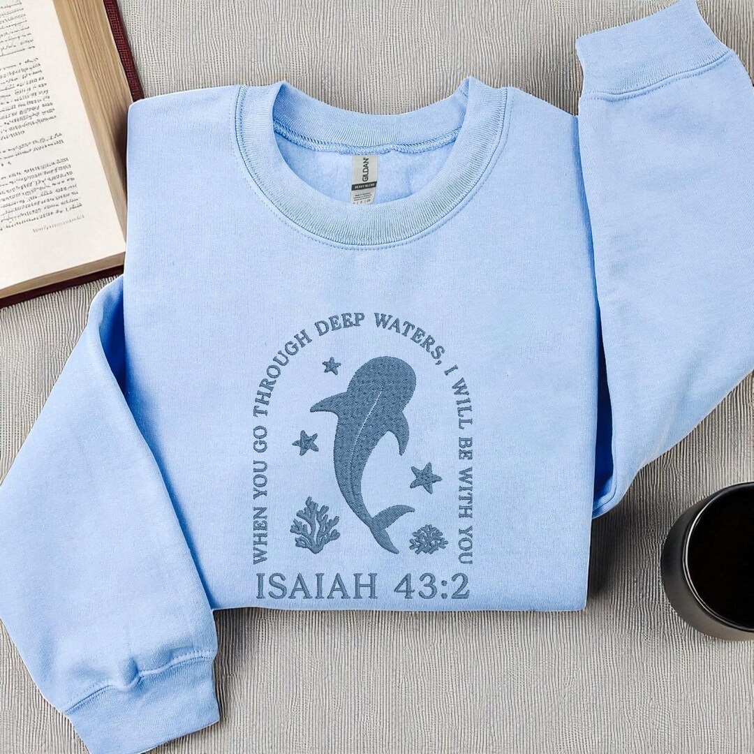 Embroidered Bible Verse Sweatshirt, Whale Shark Shirt, Shark Tshirt ...