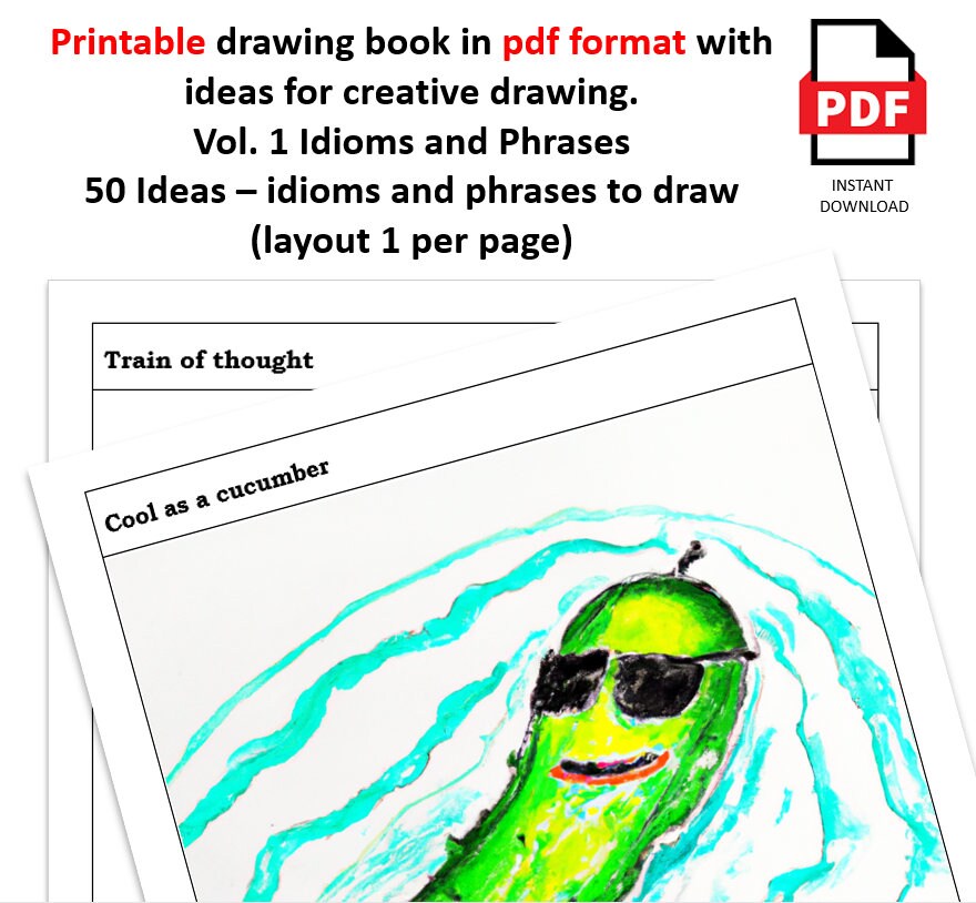 Creative Drawing Book. Vol 1. Idioms and Phrases. Printable Pdf. - Etsy