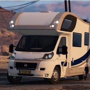 Fiat Campervan With Bike Trailer Non Working Interior Fivem Grand Theft ...
