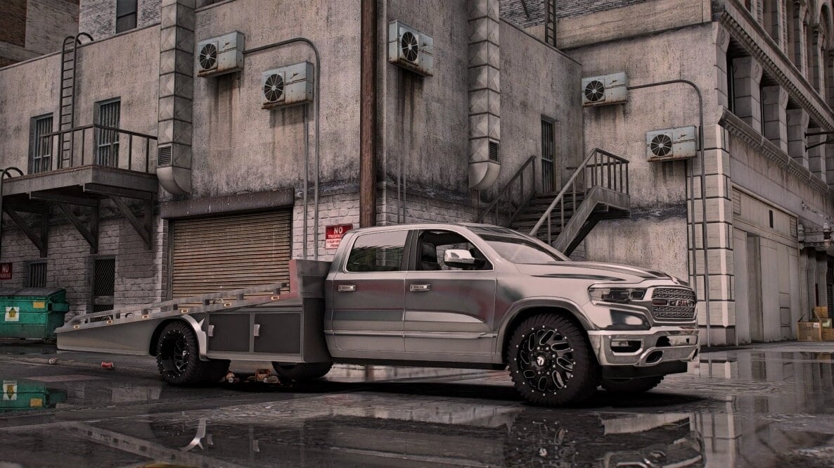 Dodge Ram 3500 Flatbed Tow Truck Fivem Grand Theft Auto 5 Optimized Mod ...