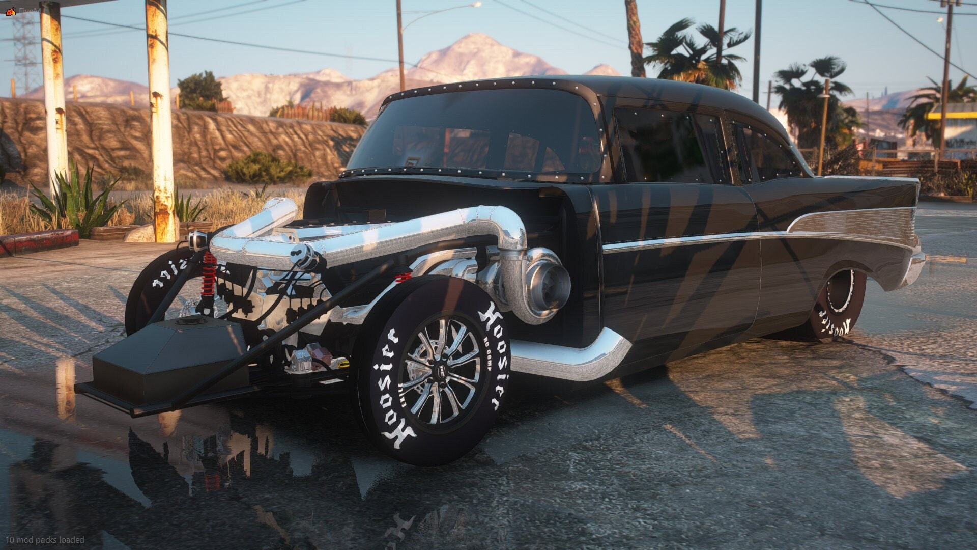Big Tire 1957 Drag Chevy Belair Twin Turbo Fivem Grand Theft Auto 5 ...