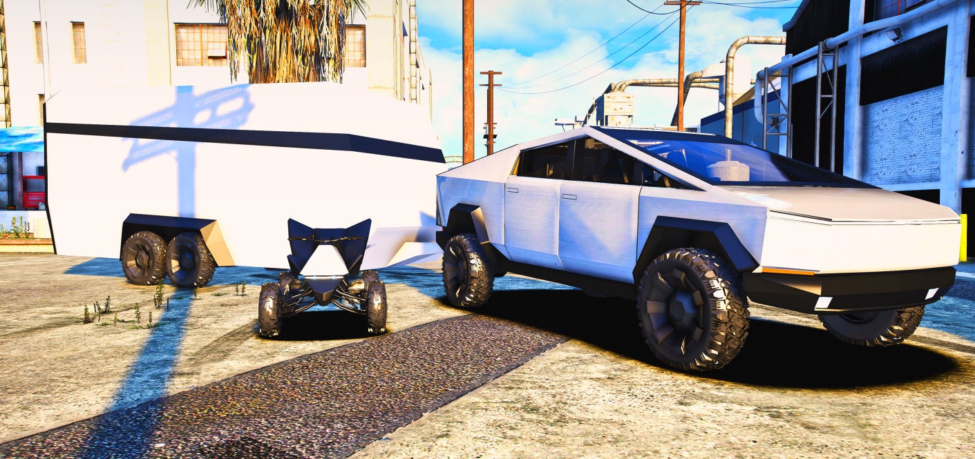 Tesla Cyber Truck-ATV-Trailer Pack FiveM Grand Theft Auto 5 Optimized ...