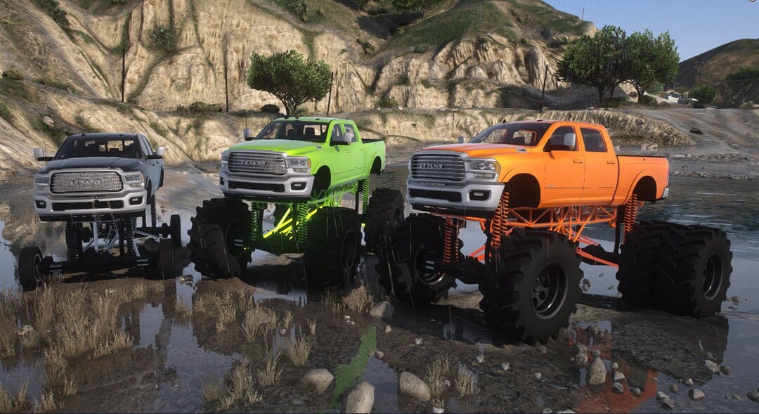 Dodge Ram 5gen Mud Truck 3 Types Fivem Grand Theft Auto 5 Optimized Mod ...